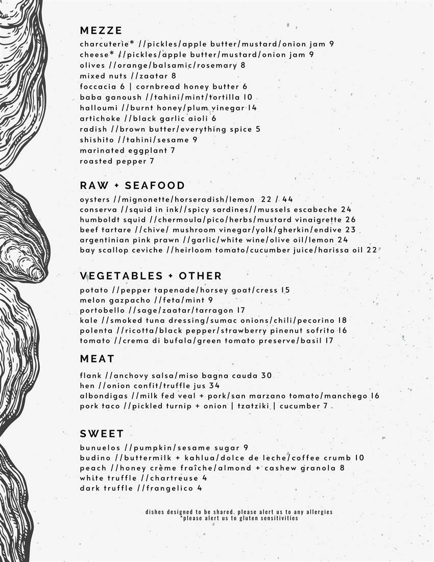 Dine-in Menu