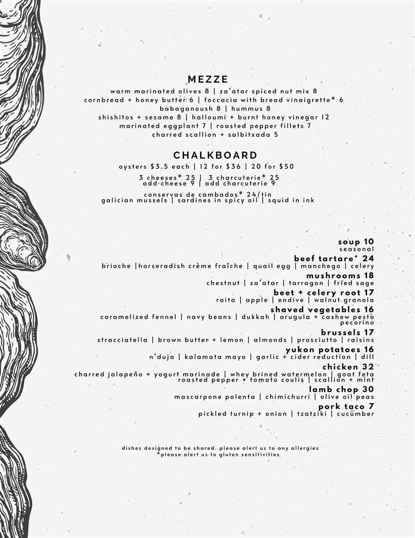 Dine-in Menu